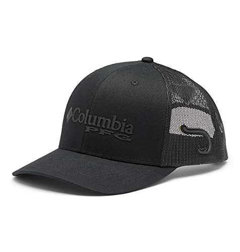 Columbia Unisex PFG Mesh Snap Back Ball Cap, Black, Hook