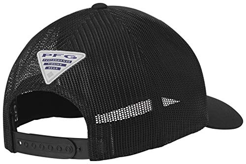 Columbia Unisex PFG Mesh Snap Back Ball Cap, Black, Hook