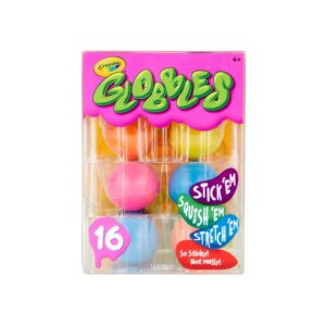 crayola globbles fidget toy (16ct), sticky fidget balls, squish gift for kids, sensory toys for stress relief, toy for kids