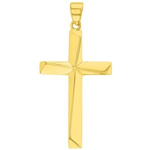 jewelry america solid 14k yellow gold elegant religious plain cross pendant