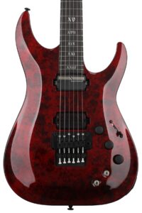 schecter c-1 apocalypse with floyd rose & sustainiac - red reign