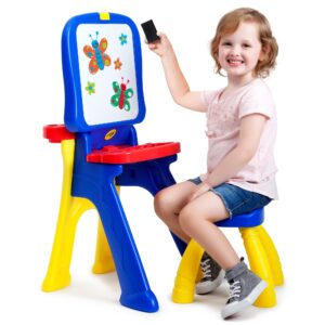 crayola: triple-the-fun art studio - converts into activity desk, includes stool, magnetic dry erase board, ages 3+