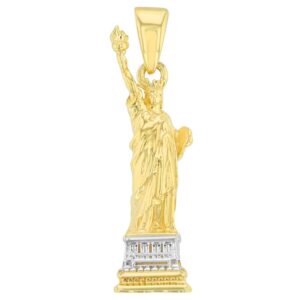 jewelry america solid 14k yellow gold statue of liberty charm pendant