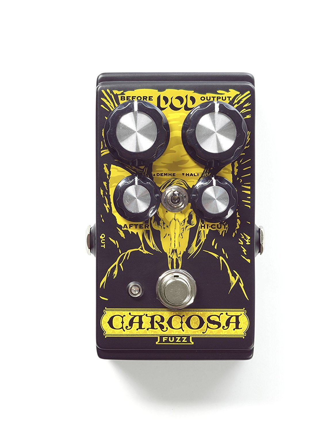 Digitech DOD Carcosa Fuzz Pedal Bundle with 3 Patch Cables and Dunlop Pick Pack