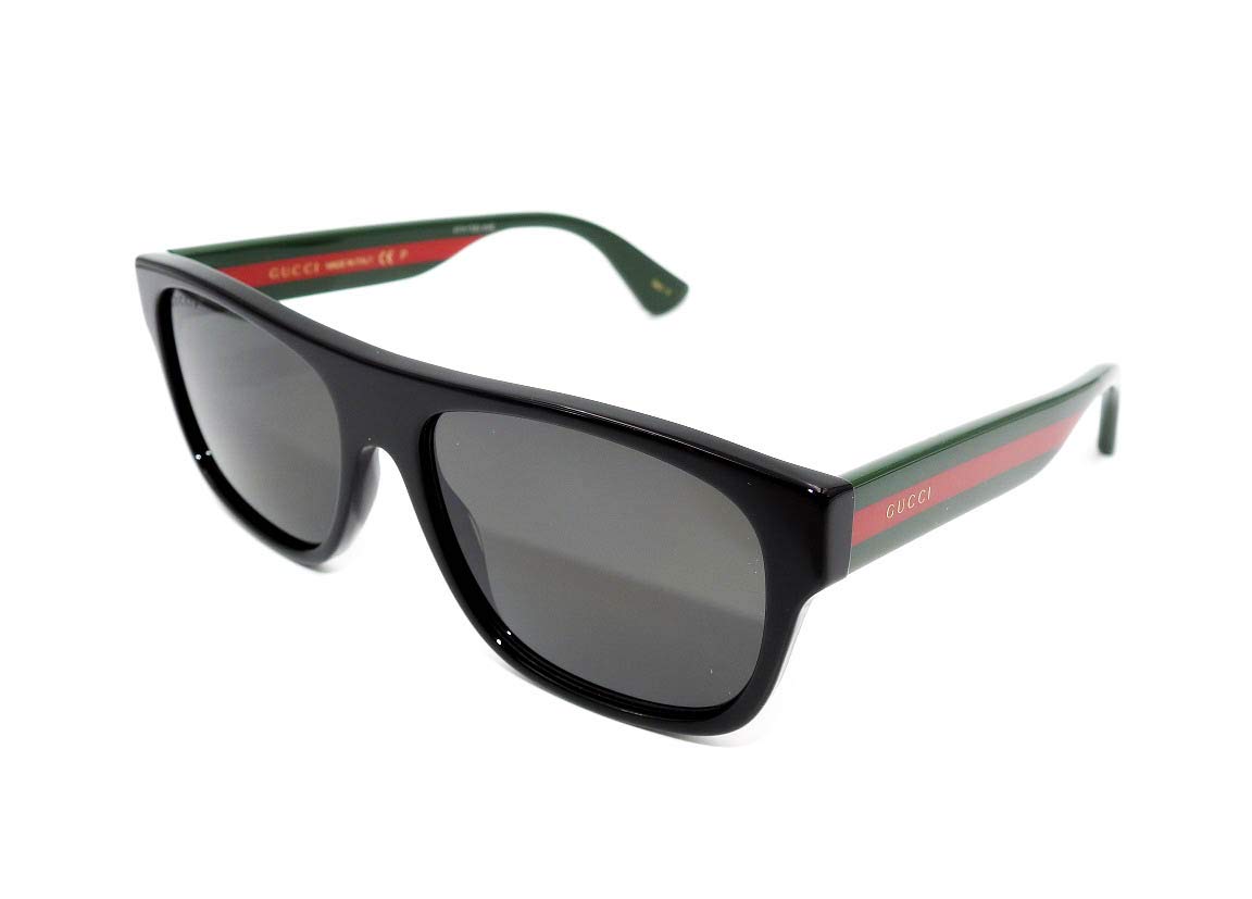 Gucci 0341 Black Web Stripe Square POLARIZED Sunglasses