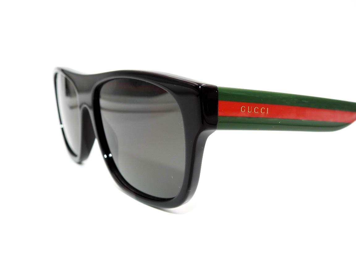 Gucci 0341 Black Web Stripe Square POLARIZED Sunglasses