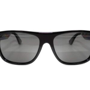 Gucci 0341 Black Web Stripe Square POLARIZED Sunglasses