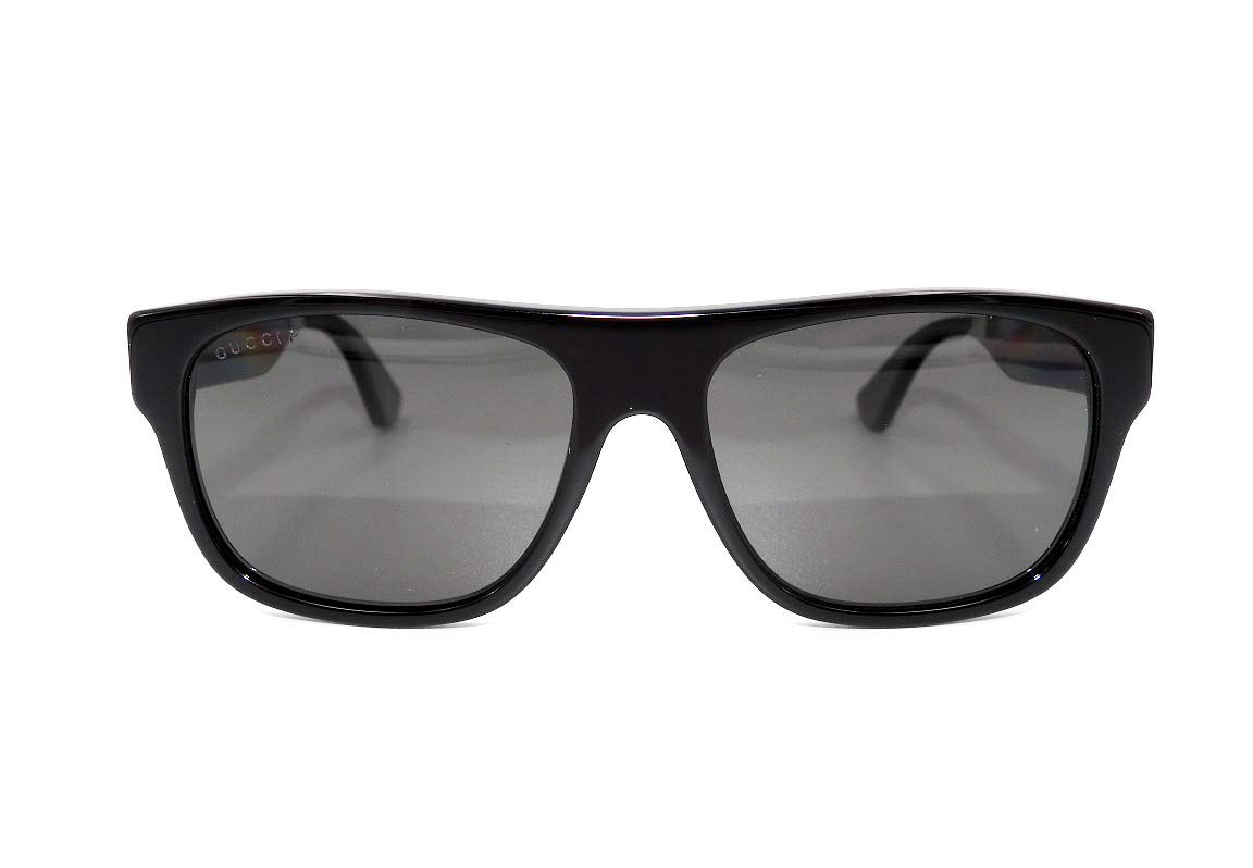 Gucci 0341 Black Web Stripe Square POLARIZED Sunglasses