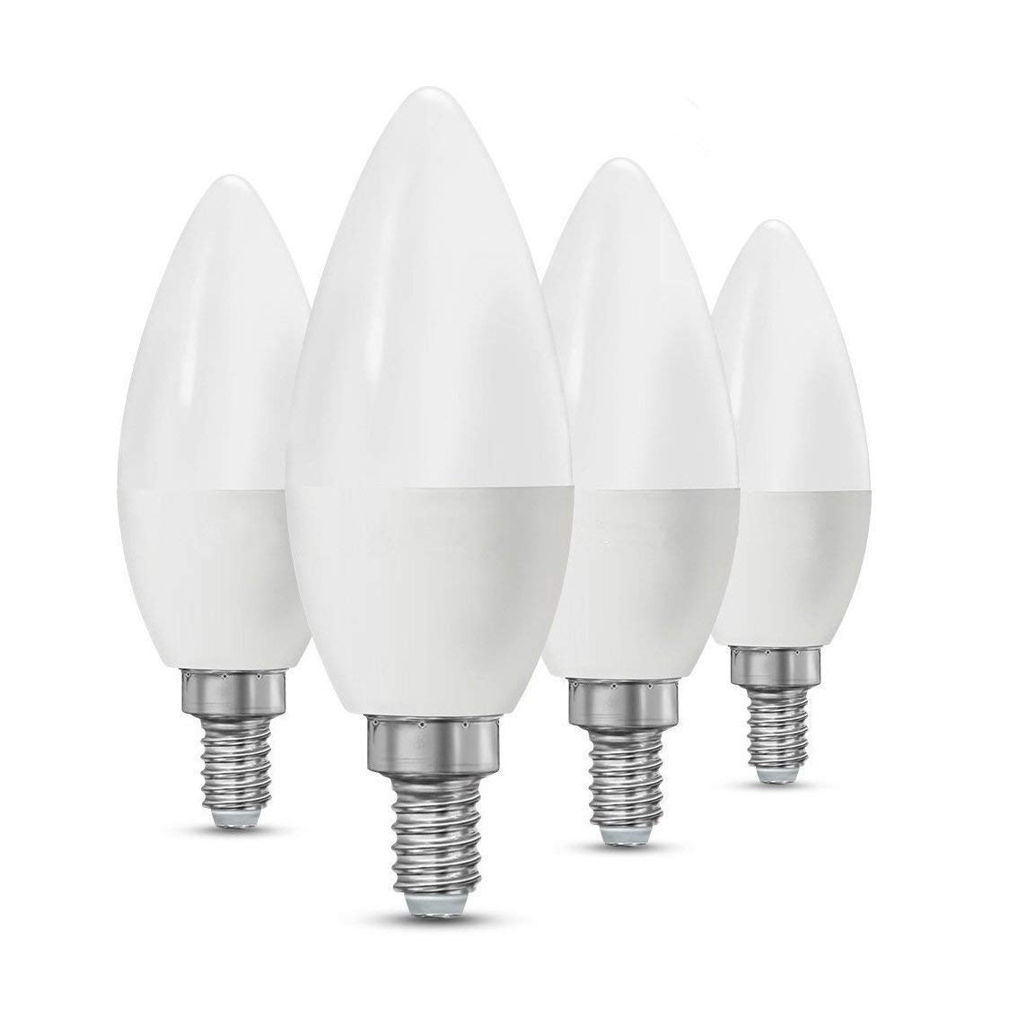 CTKcom LED Candelabra Light Bulbs E14 7W, Equivalent 60 Watt Light Bulbs,Candelabra Led E14 Instermediate Base,430 Lumens LED Not Dimmable (Warm White 2700K) 4 Pack