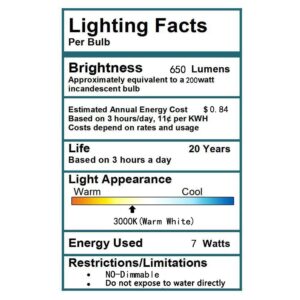 CTKcom LED Candelabra Light Bulbs E14 7W, Equivalent 60 Watt Light Bulbs,Candelabra Led E14 Instermediate Base,430 Lumens LED Not Dimmable (Warm White 2700K) 4 Pack