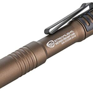 Streamlight 66608 MicroStream 250-Lumen EDC Ultra-Compact Flashlight with USB Rechargeable Battery, Clear Retail Packaging, Coyote