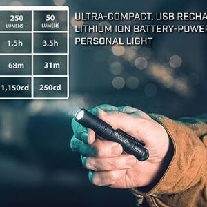 Streamlight 66608 MicroStream 250-Lumen EDC Ultra-Compact Flashlight with USB Rechargeable Battery, Clear Retail Packaging, Coyote