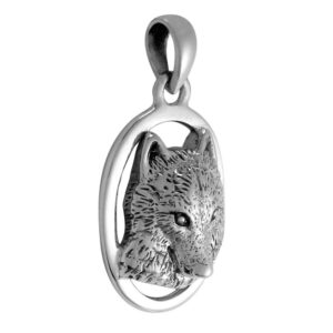 Moonlight Mysteries Sterling Silver Wolf Pendant