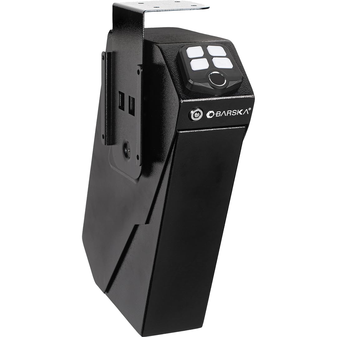 Bsk Bio Keypad Pistol Safe, Black, Pistol Keypad Biometric Safe