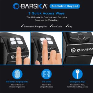 Bsk Bio Keypad Pistol Safe, Black, Pistol Keypad Biometric Safe