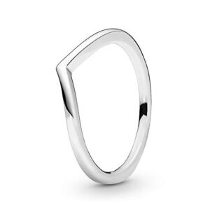 pandora jewelry polished wishbone sterling silver ring, size 3