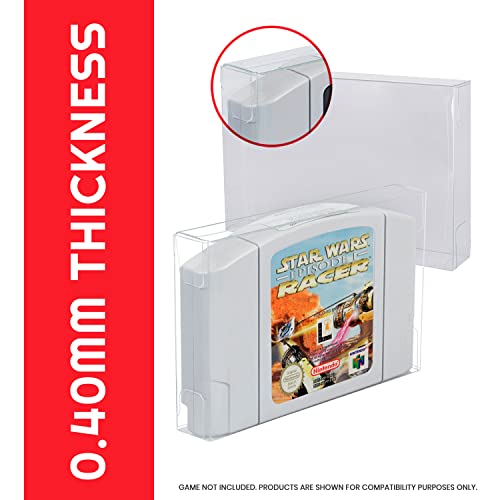 Video Game Cartridge Protector Compatible for Nintendo N64 Games - 0.40 MM PET Cartridge Display Storage Case compatible for Mario Kart, Zelda, Super Mario, Golden Eye (Pack of 25)