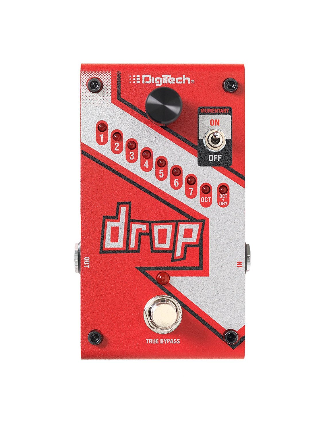 Digitech DROP Polyphonic Drop Tune Pitch-Shifter Pedal Bundle with 2 Patch Cables, 2 Instrument Cables, and 6 Dunlop Picks