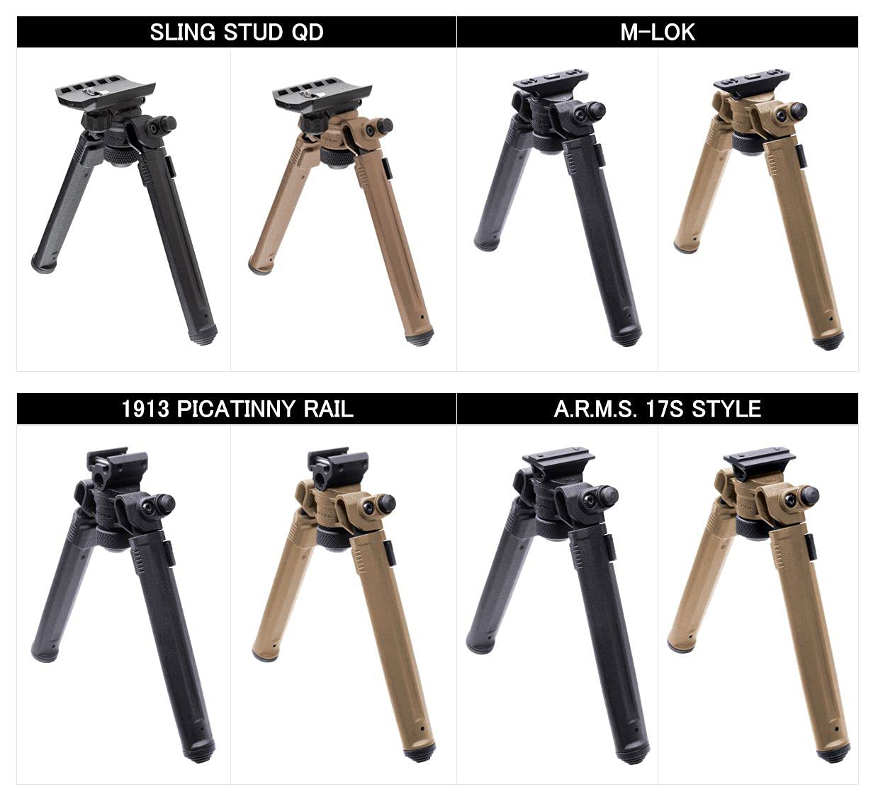 Magpul Rifle Bipod Gun Rest for Hunting and Shooting, M-LOK, Flat Dark Earth