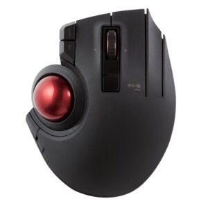 elecom trackball mouse wireless, ergonomic mouse, 3 device connection, wired (usb), bluetooth, track ball mouse, thumb control, compatible for pc, laptop, mac, windows, macos, ex-g pro (m-xpt1mrxbk)