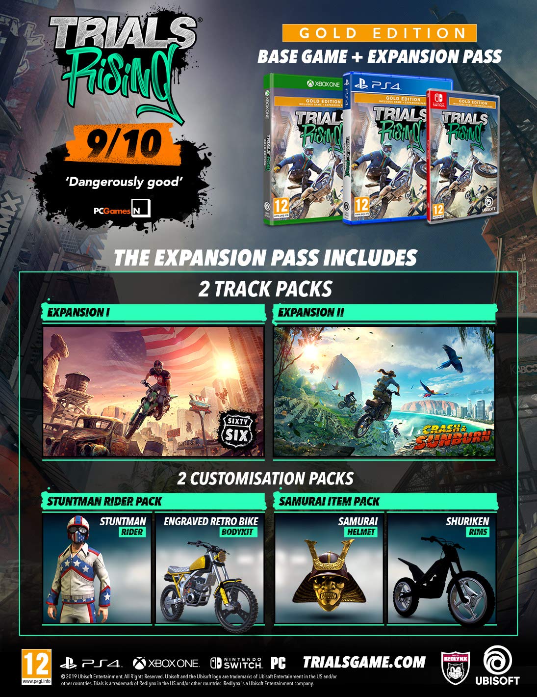 Trials Rising - Gold Edition (Includes 55+ additional Tracks & Sticker Artbook) NSW (Nintendo Switch)