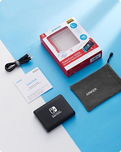 [Power Delivery] Anker PowerCore 13400 Nintendo Switch Edition, The Official 13400mAh Portable Charger for Nintendo Switch, for use with iPhone X/8, USB-C MacBooks, and More