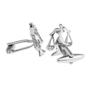 Libra Judge Lawyer Scales of Justice Cufflinks (Silver)