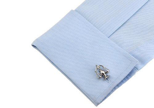 Libra Judge Lawyer Scales of Justice Cufflinks (Silver)