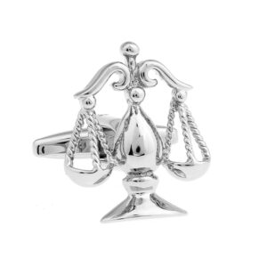 Libra Judge Lawyer Scales of Justice Cufflinks (Silver)