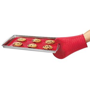 Starfrit 092815-006-0000 2-in-1 12" Silicone Oven Mitt, Red