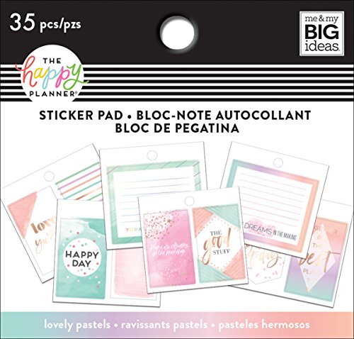 Me & My Big Ideas The Happy Planner Sticker Pad, Tiny, Lovely Pastels 35 Count