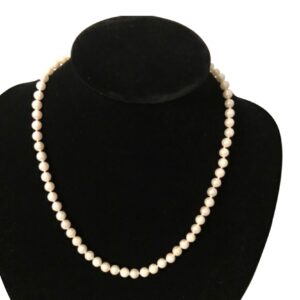 17" White Saltwater Pearl Necklace with 14K Gold Clasp