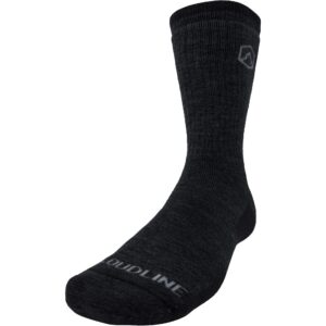 cloudline hiking socks - light cushion merino wool, seamless, moisture wicking, & breathable - large midnight