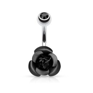 dynamique colored metal rose 316l surgical steel belly button ring (sold per piece)