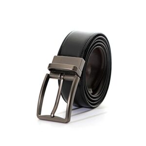 casual black leather belt dress belts jeans belts for men big and tall work belt (black/brown, waist size:50"--60")