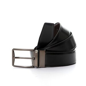 Casual black Leather belt Dress belts jeans belts for men big and tall work belt (Black/brown, Waist Size:50"--60")