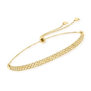 ross-simons 14kt yellow gold bismark-link bolo bracelet