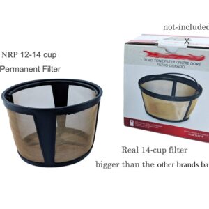 NRP Tall 14-cup Screen Basket Permanent Coffee Filter Replacement for KRUPS Coffeemaker EC422, 321-324 | Also fit other Drip Coffeemaker with Large Brew Section