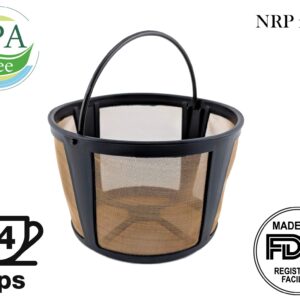 NRP Tall 14-cup Screen Basket Permanent Coffee Filter Replacement for KRUPS Coffeemaker EC422, 321-324 | Also fit other Drip Coffeemaker with Large Brew Section