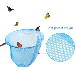 USATDD Kids Telescopic Butterfly Fishing Nets Great for Catching Insects Bugs Fish Caterpillar Ladybird Nets Outdoor Tools Colorful Extendable 34" Inch (5 Pack)