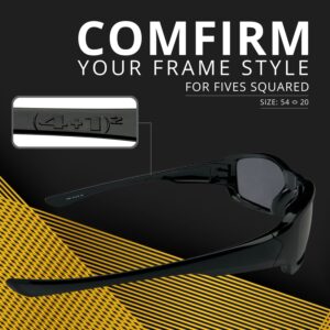 Dynamix Polarized Replacement Lenses for Oakley Fives Squared | Easy To Install | Fit Perfectly | Solid Black