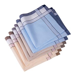 men's handkerchiefs,classic design,100% cotton hankies,pack of 6 (style 1)