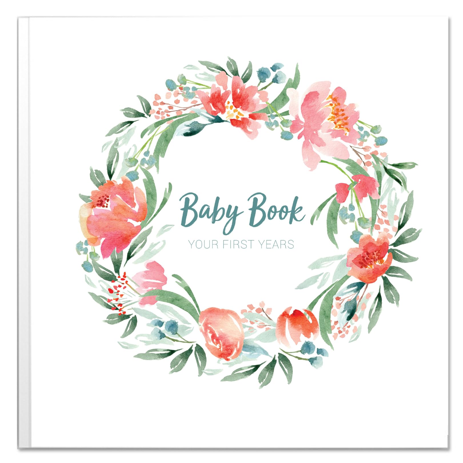 Peachly Baby Memory Book For Girls Milestone Keepsake Journal | First Five Years Baby Girl Memory Book | Baby Keepsakes First Year Memory Book | Baby Girl Baby Book | Bloom