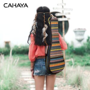 CAHAYA Concert Ukulele Bag Ukulele Case 23 Inch Soft 0.35 Inch Thick Padded with Adjustable Straps