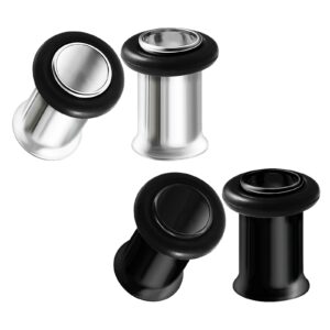 big gauges 2 pairs 316l surgical steel black 2g gauge 6mm single flared piercing jewelry stretcher ear ring lobe tunnel plug bg0616