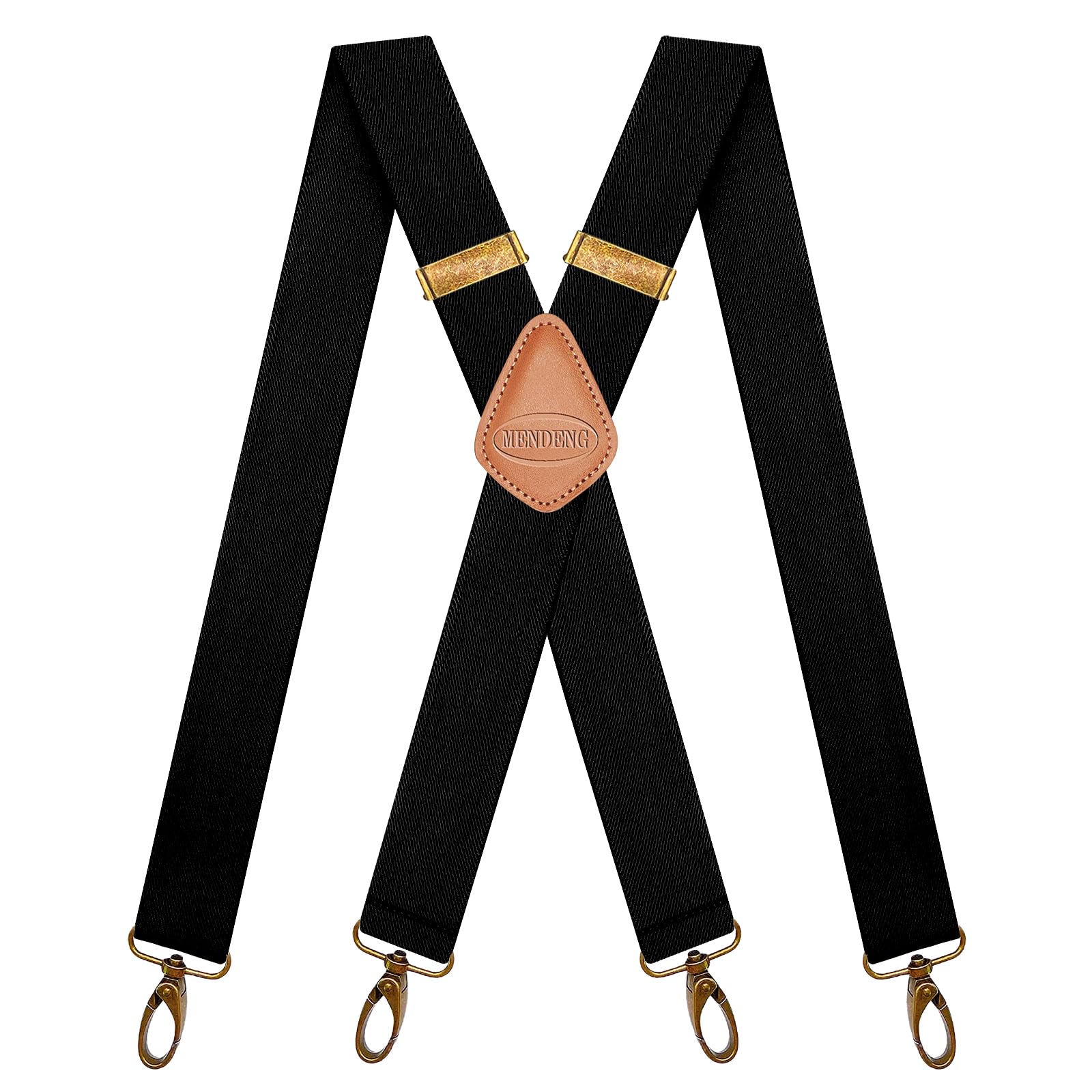 MENDENG Suspenders for Men Vintage 4 Swivel Hook Adjustable Braces Groomsmen