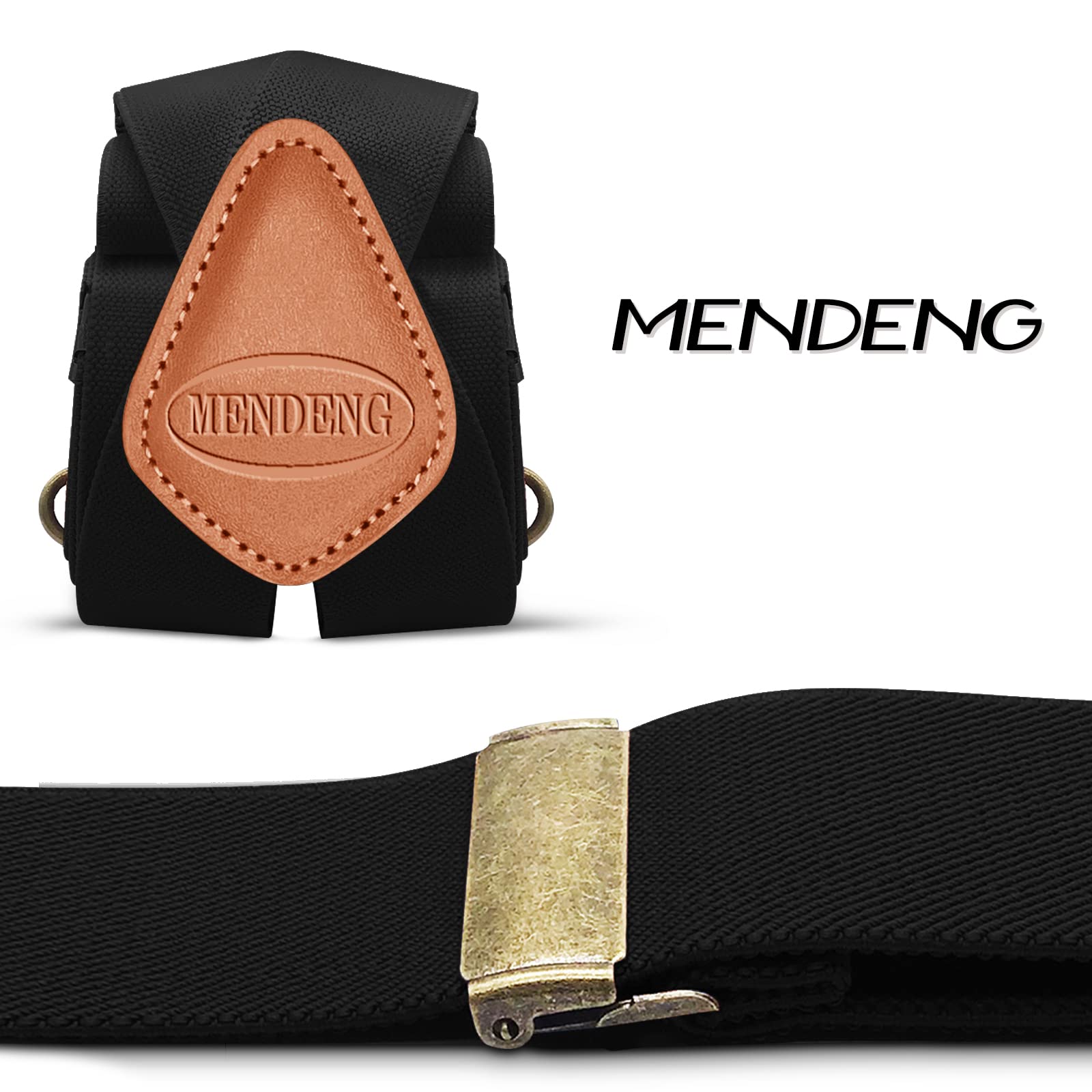 MENDENG Suspenders for Men Vintage 4 Swivel Hook Adjustable Braces Groomsmen