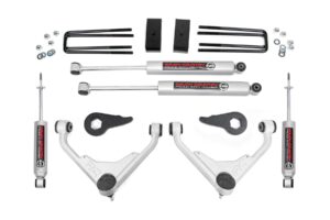 rough country 3" lift kit for 2001-2010 chevy/gmc 2500hd | fk/ff codes - 859830