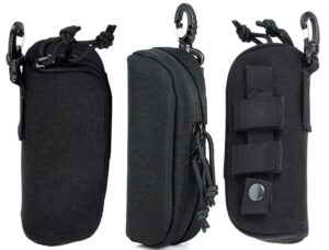 liviqily tactical molle glasses shockproof protective box portable outdoor sunglasses pouch eyewear carry case (black)