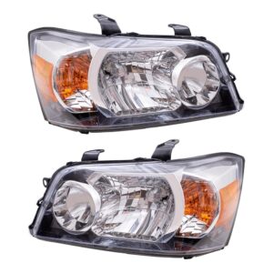 brock replacement driver and passenger headlights headlamps compatible with 2004-2006 highlander 81130-48280 81170-48280